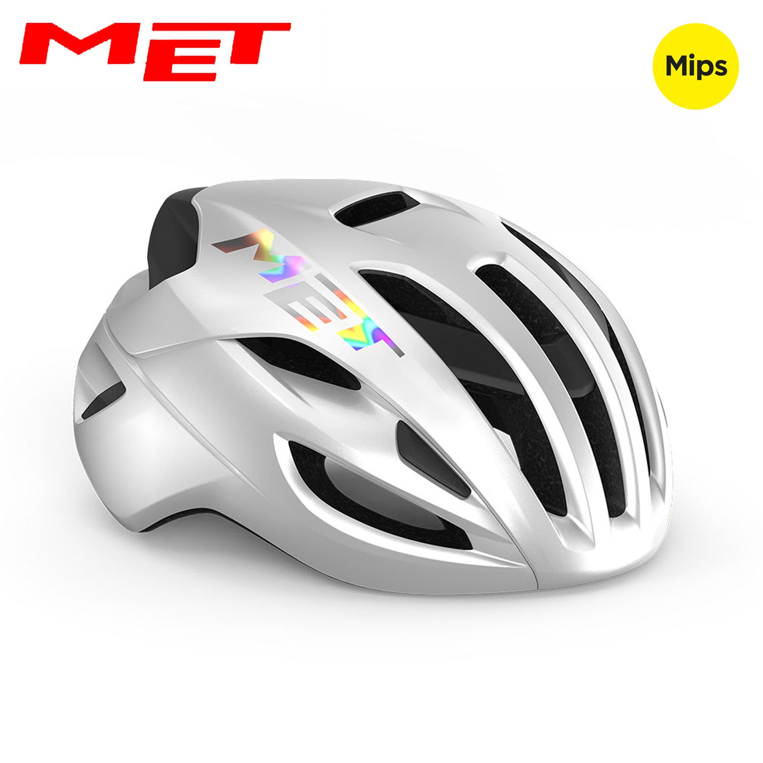 MET Rivale MIPS Road Bike Helmet - White Holographic | Glossy – Supreme ...