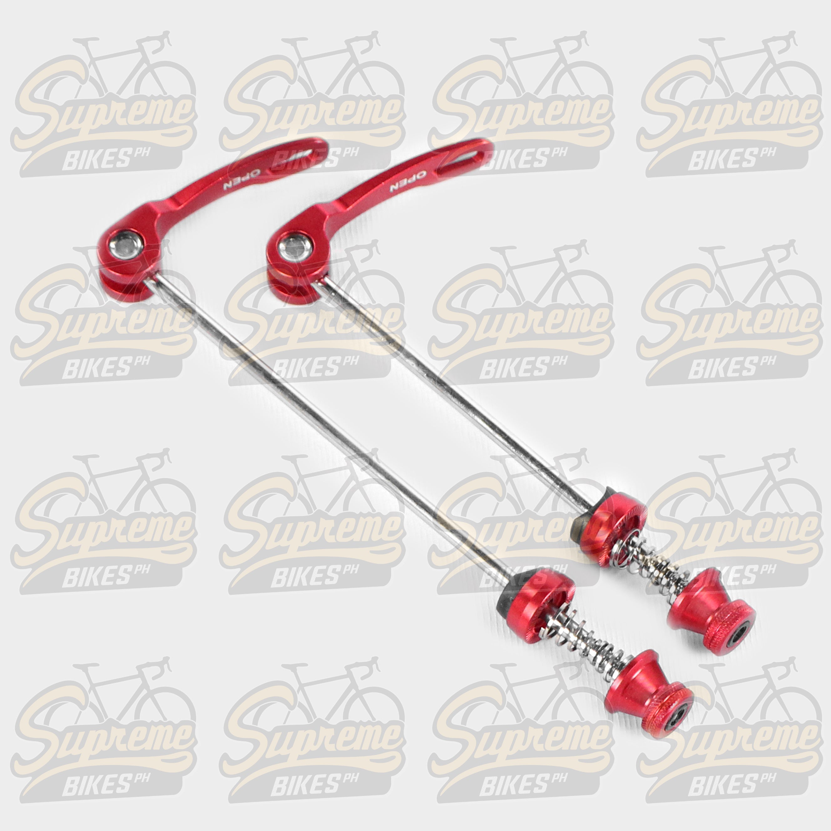Traction Alloy Axle Quick Release Skewer Set (Front & Rear) - Red ...