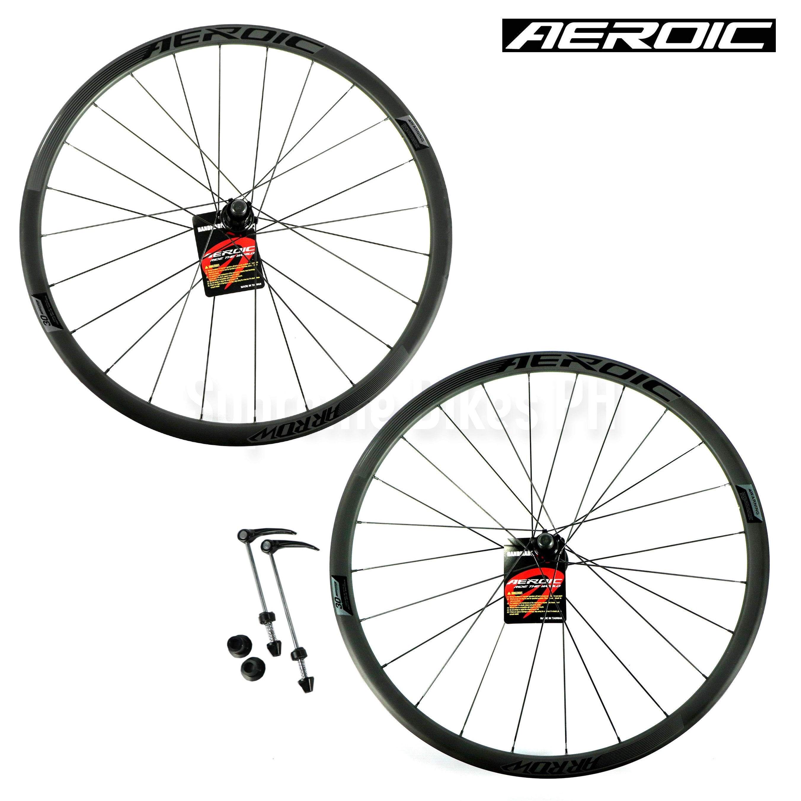 Aeroic Arrow 30 Disc 700c Road Bike Wheelset HG Hub Pillar Aero Spokes ...