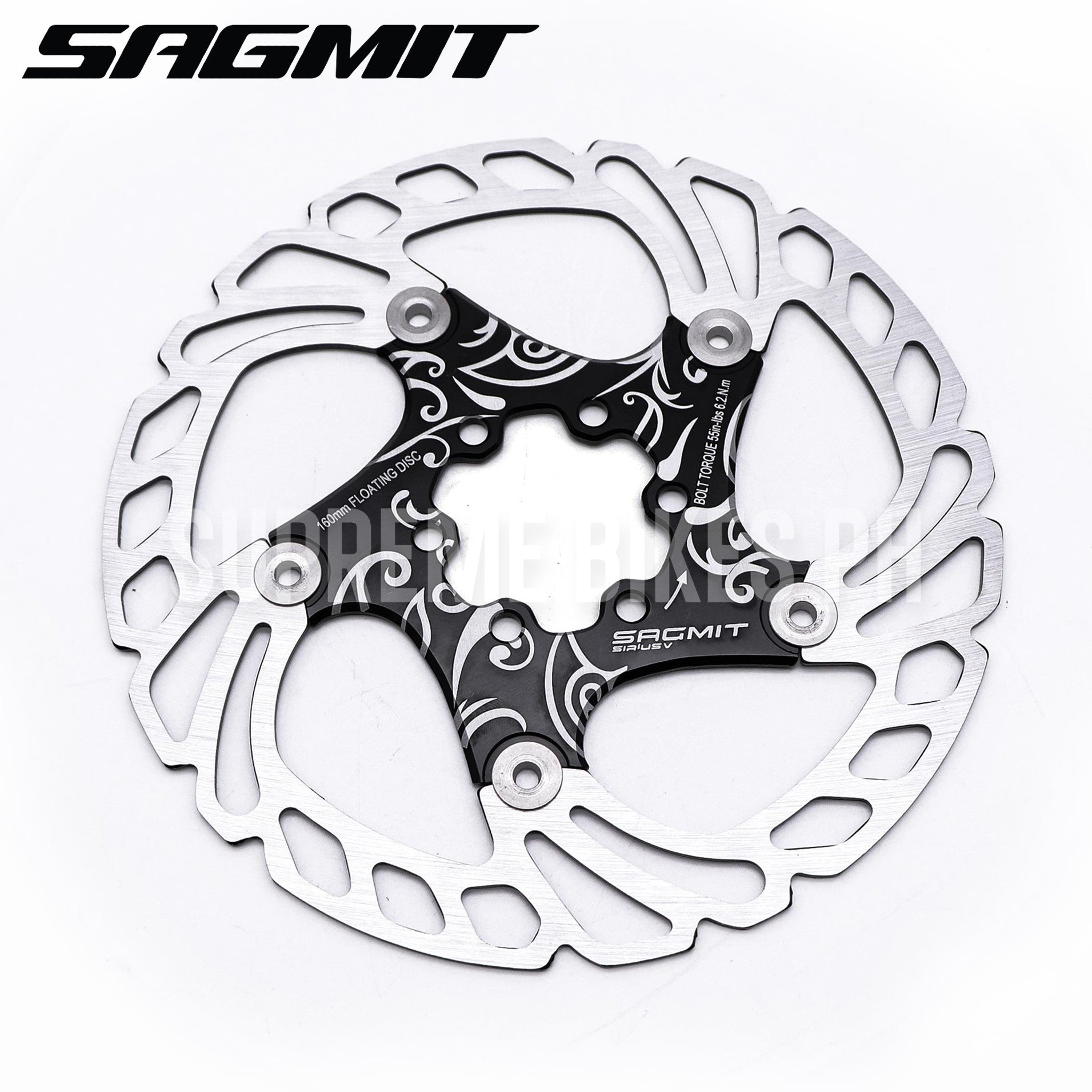 Sagmit Edison Sirius V Floating Rotor 160mm - Black – Supreme Bikes Verdana