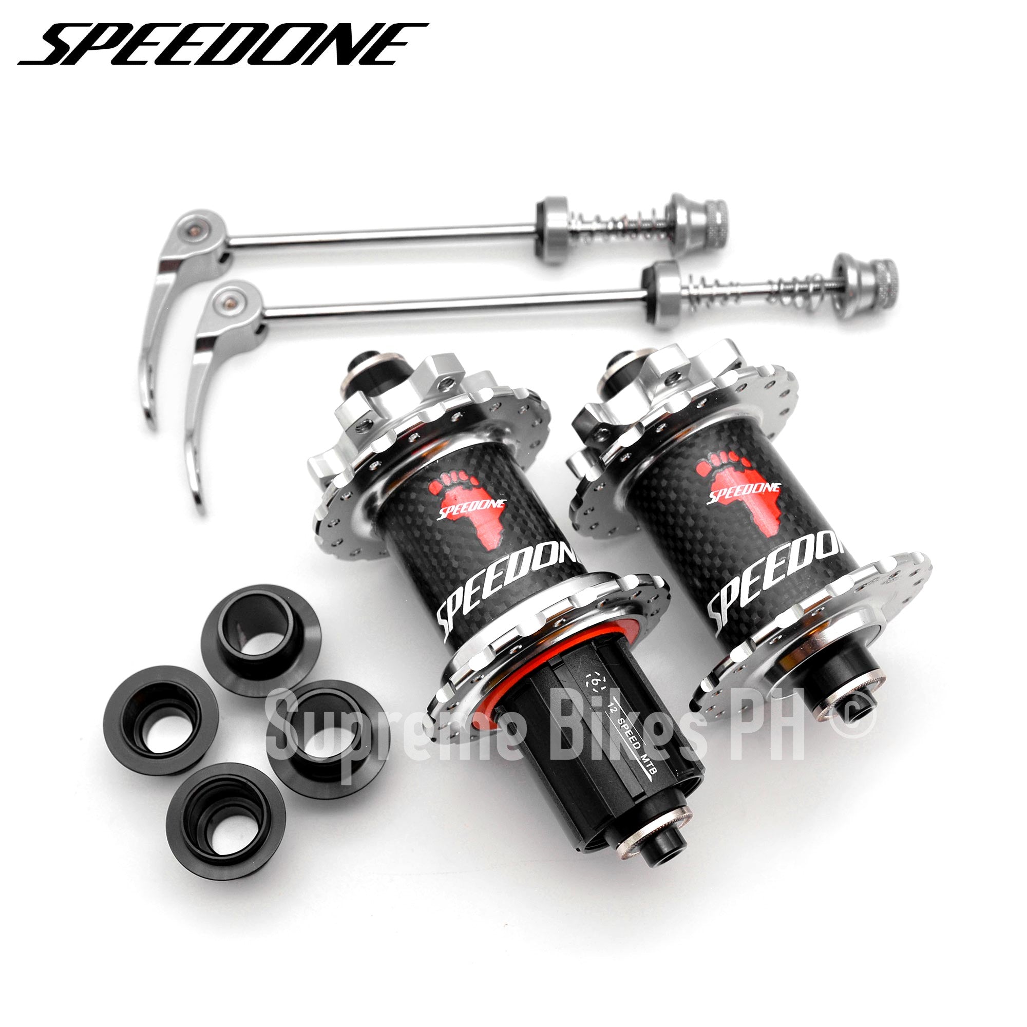 Speedone Pilot Hub Set QR / Thru Axle Non-Boost 32H 6-Bolt - Titanium ...